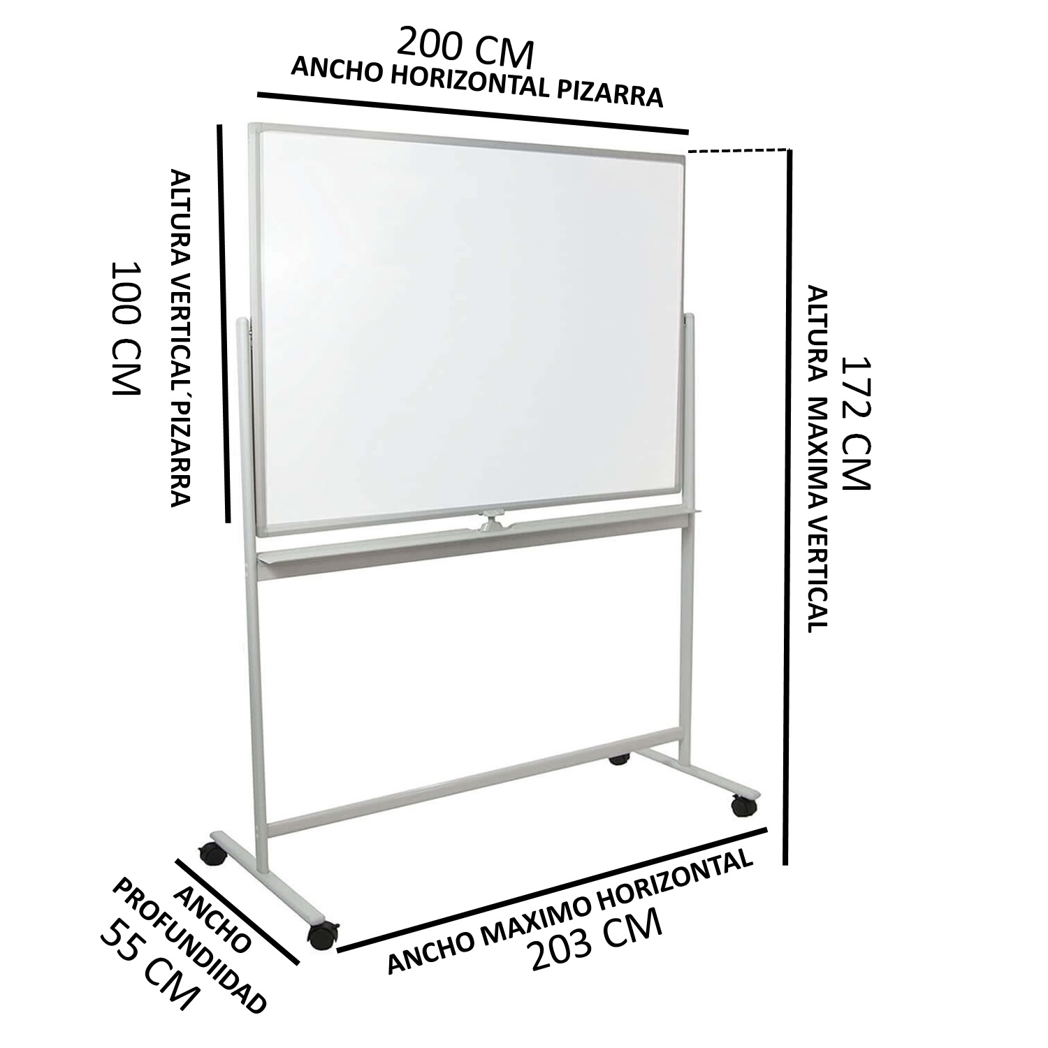 Pizarra Classic Móvil Doble Cara 100x200cm - iGpro