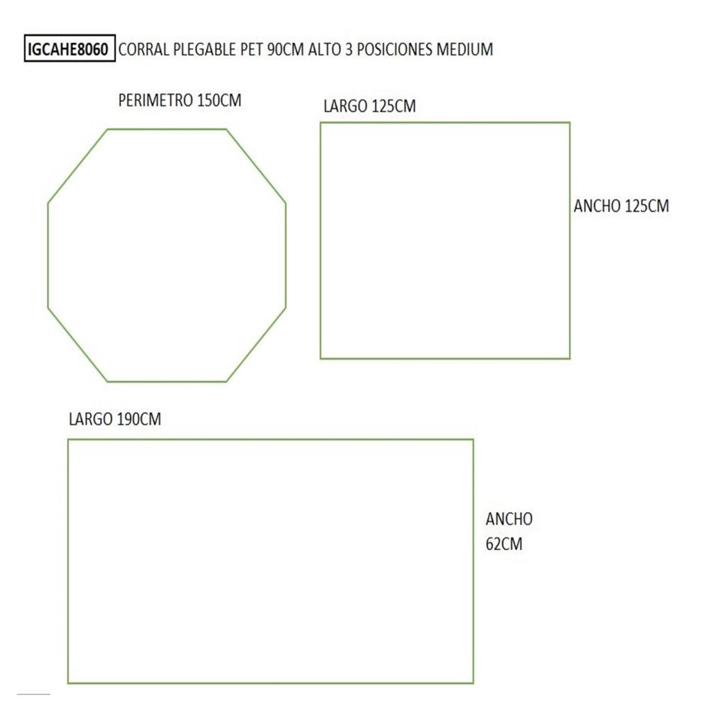 Corral Plegable Pet 90cm Alto 3 Posiciones M (Medium) – iGpro